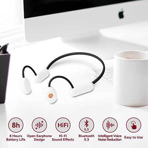 WGP Kids Headphones, Bluetooth 5.3 Wireless Air Conduction Open Ear Headphones with Microphone, IPX4 Waterproof, 12H Playtime Headset for iPad Tablet Home School (Black)