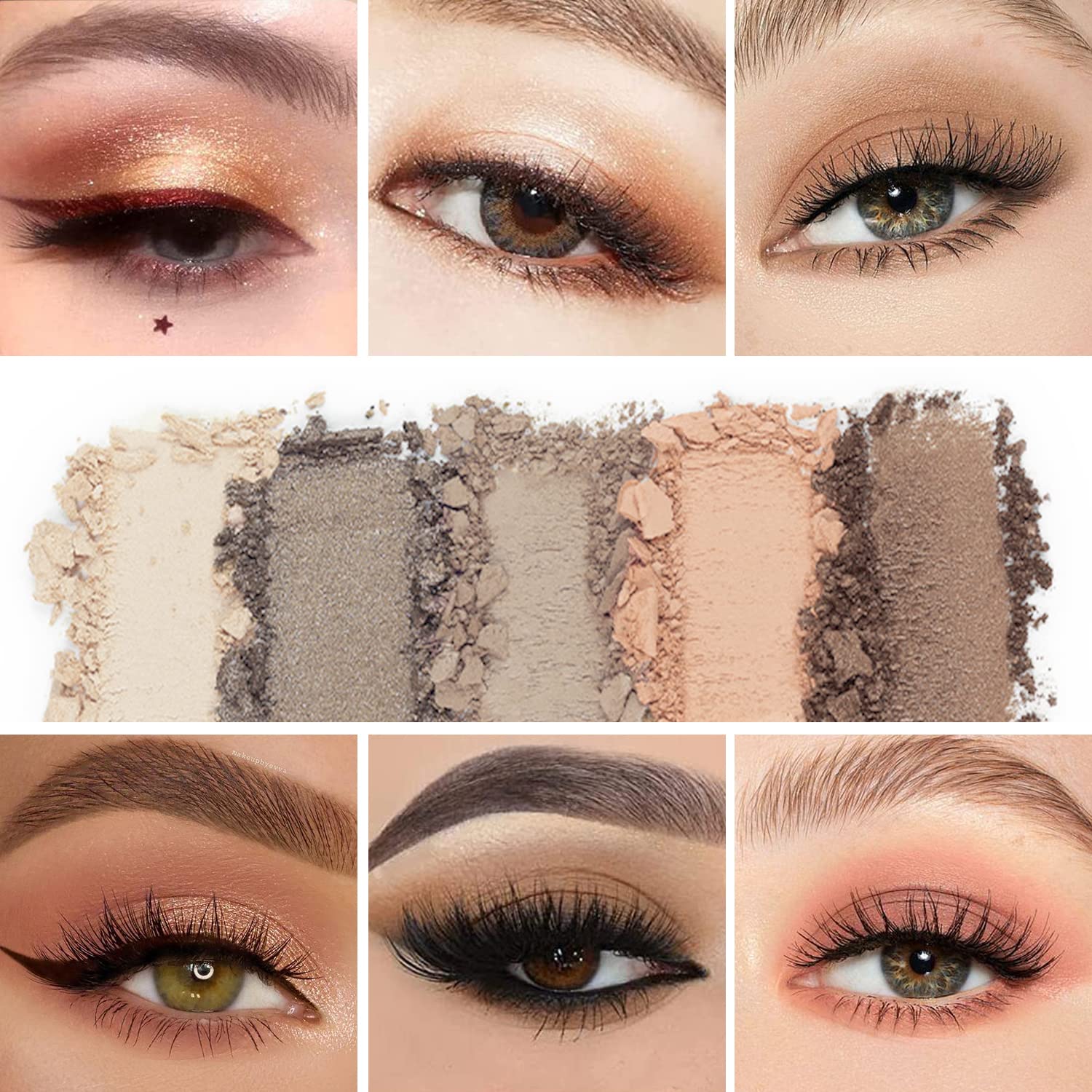 Sulily 10 Colors Eyeshadow Palette Matte Nude Shimmer Eye Makeup Palette,High Pigmented, Naturing-Looking, Ultra-Blendable,Long Lasting High Pigment with 2 Eyeshadow Brush (04+05)