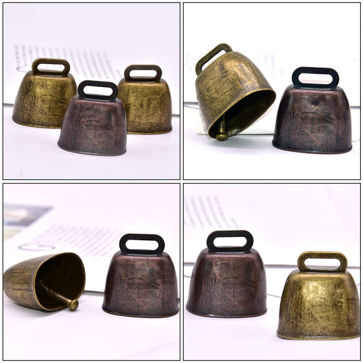 SEWACC 12 pcs Cow Horse Farm Animal Bell Cow Bell Sheep Bells Sheep Grazing Copper
