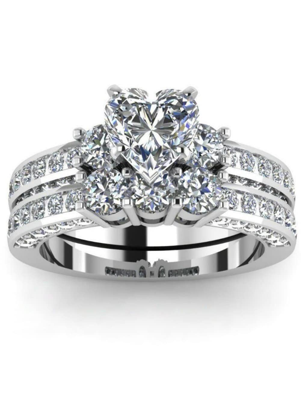 Matching Rings for Couple,Stainless Steel Wedding Bands Sets Promise Rings for Him and Her