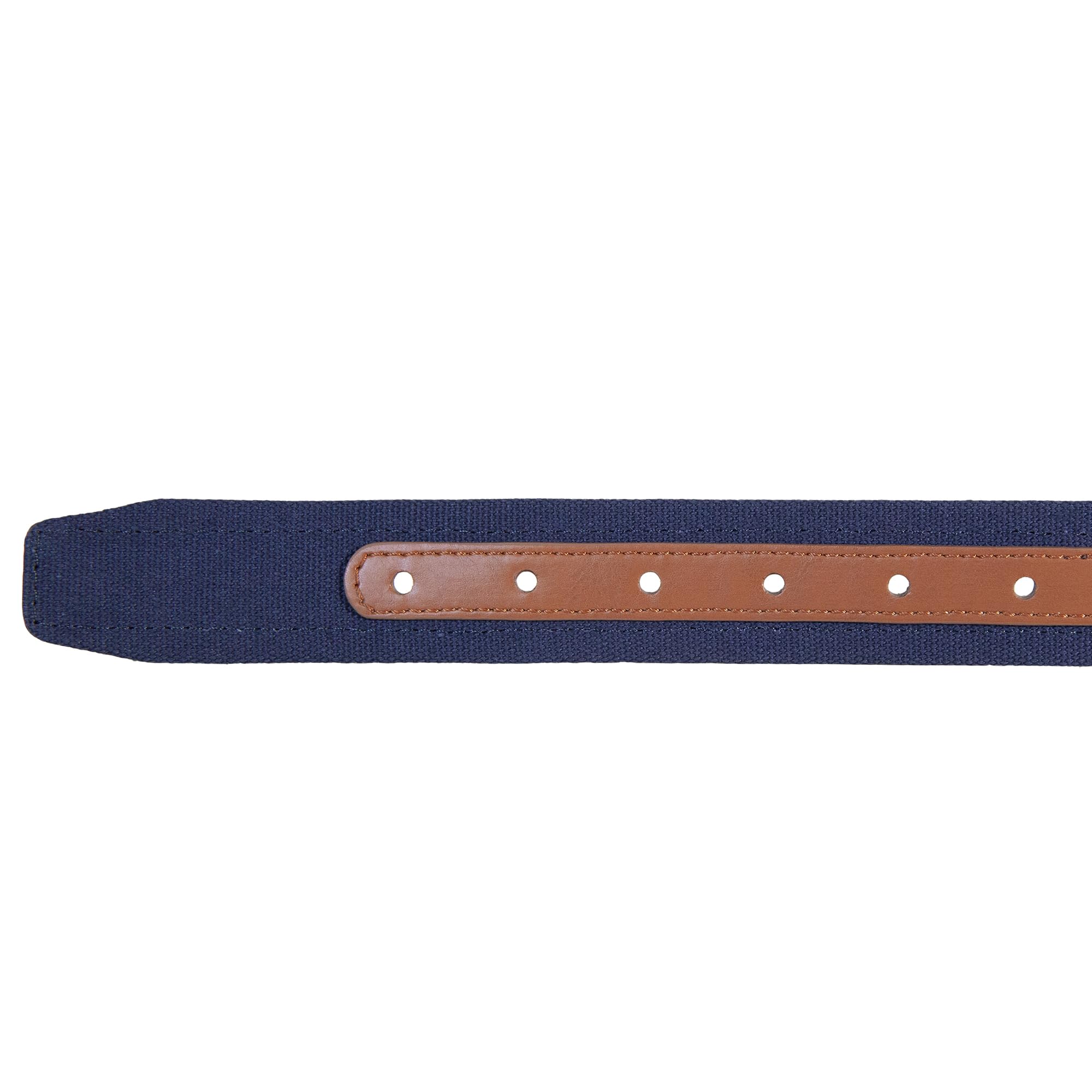 Nautica mens Signature Canvas With Leather Overlay Belt, Cognac, 34 US