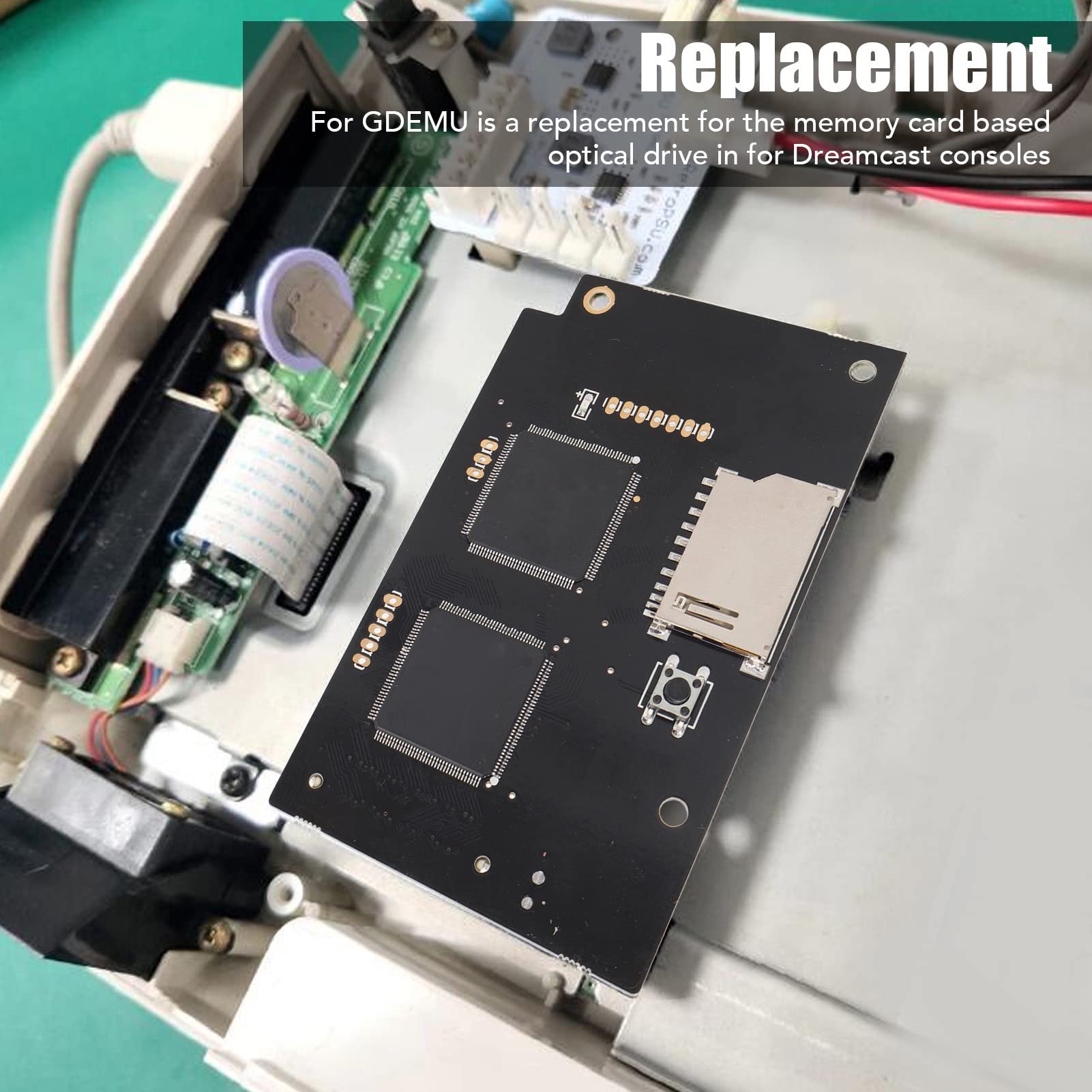 Replacement Optical Drive Simulation Board for GDEMU V5.15b, Repair Part for Sega Dreamcast Game Console VA1 Host, Perfect to Run The Original for GDI Mirror, Black