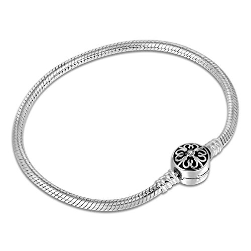 Long Way 925 Sterling Silver Snake Chain Bracelet Basic Charm Bracelets for Teen Girls Women