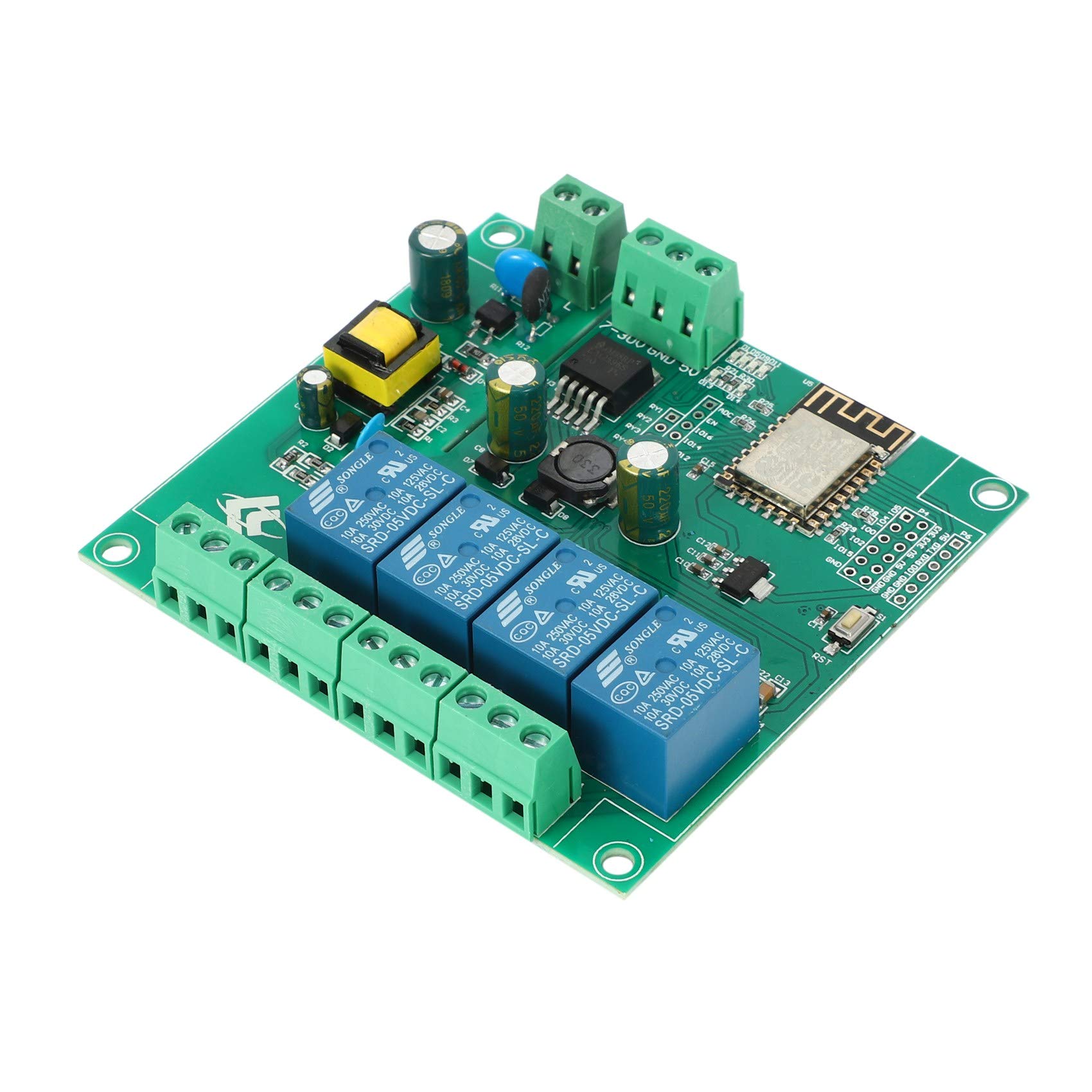 REHOC ESP8266 Wireless WiFi 4 Channel Relay Module ESP-12F WiFi Development Board for AC/DC 5V/8-80V Supply