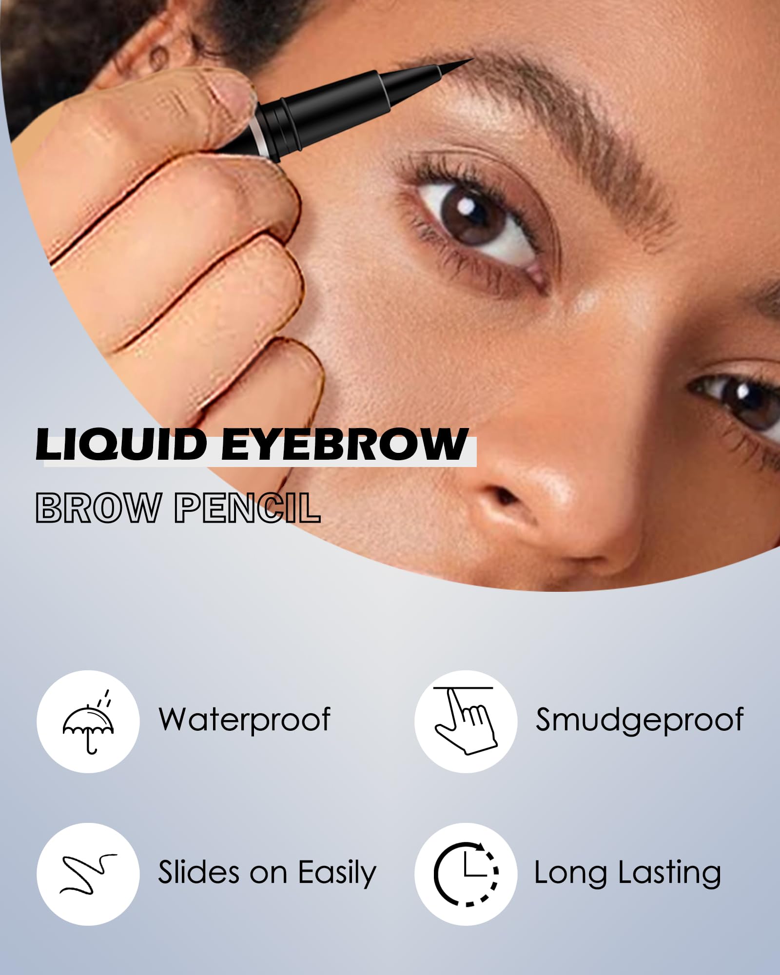Liquid Eyebrow Pencil Eyeliner Pen-2Pcs Longlasting Waterproof Smudge-proof Multifunctional Quick Drying Eye Makeup Pen,Ultra-Fine Precision Water Brow Pen,Lift and Snatch Brow Tint Pen-02Dark Brown