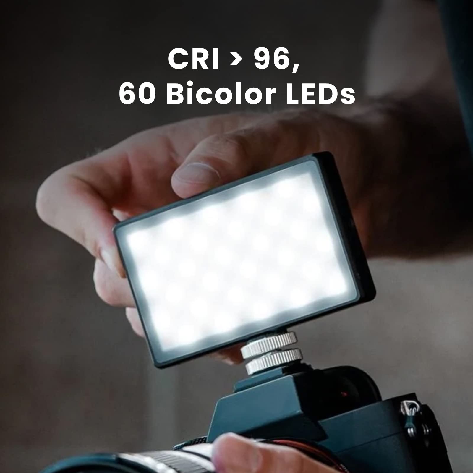 Lume Cube Bicolor Panel Mini LED Light for Professional DSLR Cameras | Adjustable on camera mount, LCD Display | Photo and Video Lighting, Long Battery Life | Fits Sony, Nikon, Canon, Fuji & Panasonic