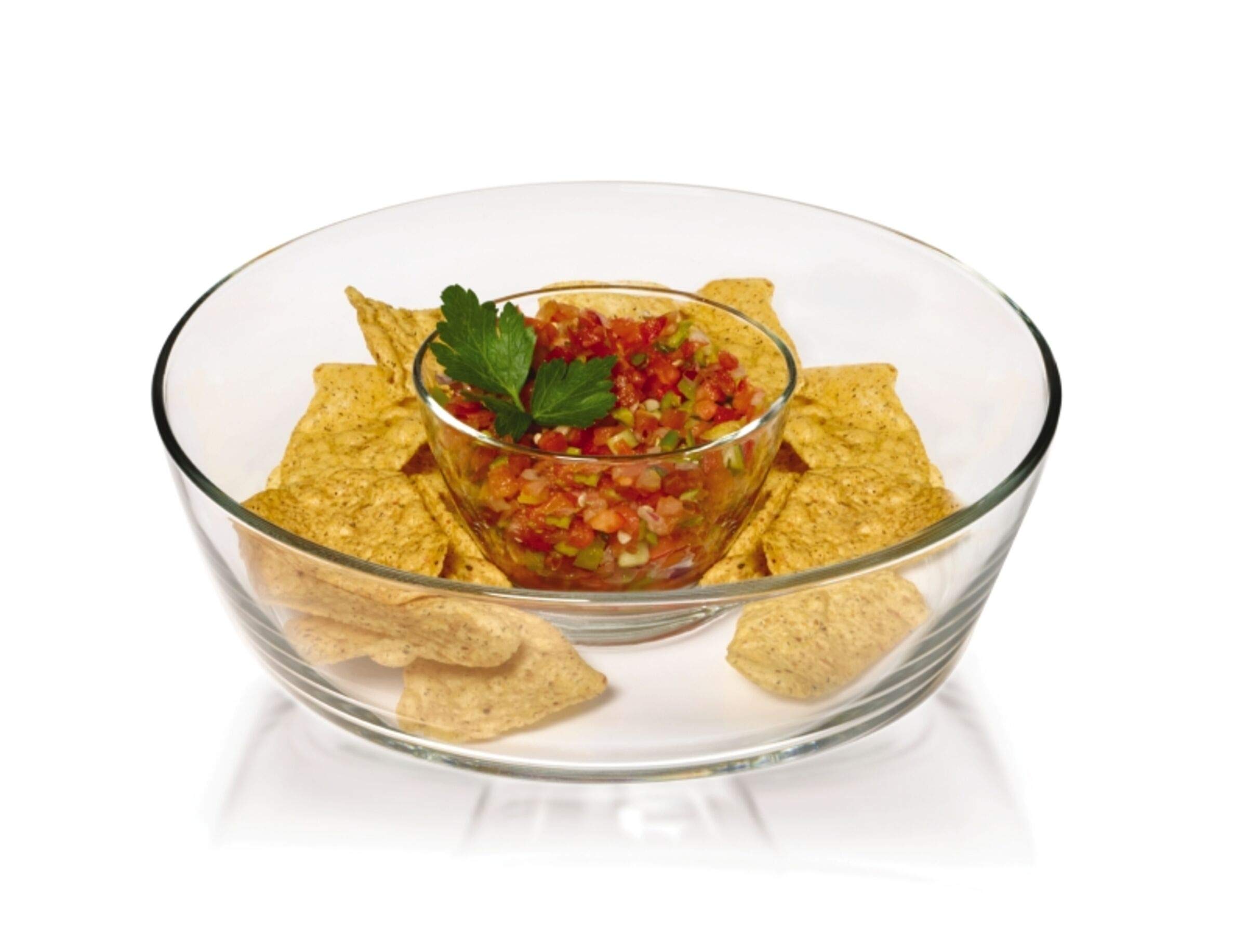 Mikasa Glass Napoli Chip and Dip Set, 11-Inch, 2-Piece, Clear