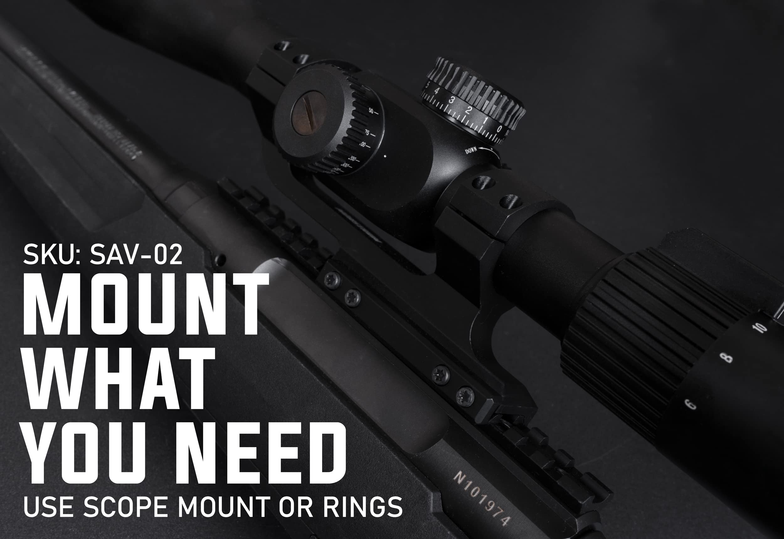 Monstrum Picatinny Rail Mount for Savage Axis | Pre 9/2021 | 20 MOA | 4-12x44 Rifle Scope with Adjustable Objective and Scope Rings | Bundle