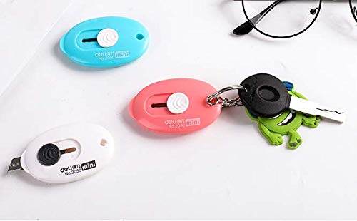 TEKEFT Pack of 8 Mini Retractable Utility Knife Box Cutter Letter Opener, Random Color