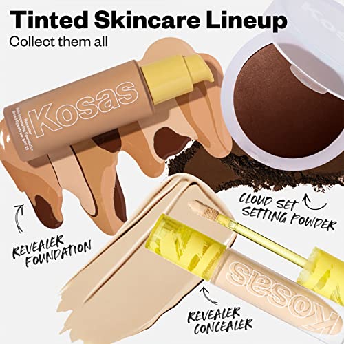 Kosas Cloud Set Face Setting Powder | Smoothing Shine Control, Soft, Sheer Setting Translucent Makeup Finish, Portable & Long-Lasting (Sheer Light Medium)