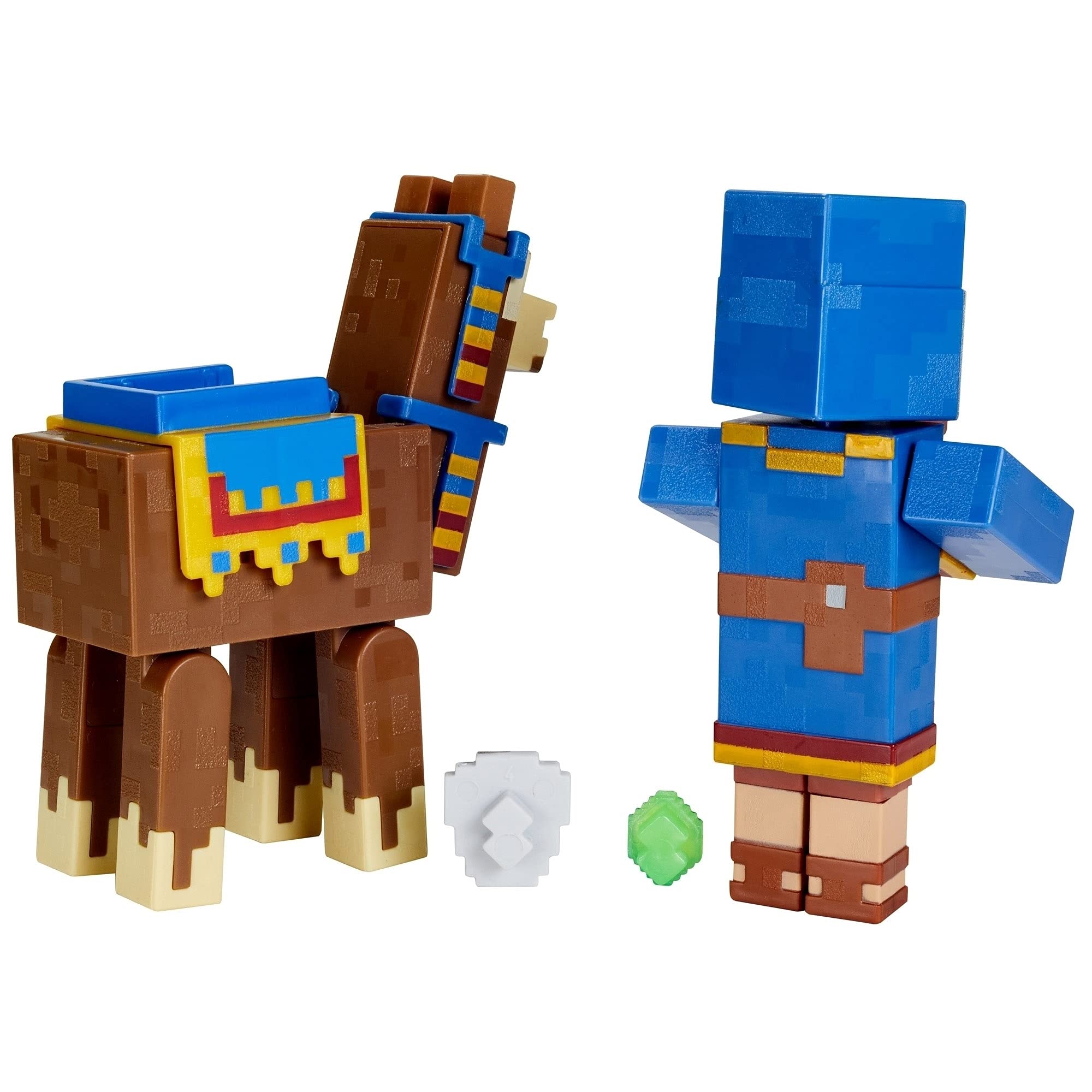 Mattel Minecraft Craft-a-Block 2-Pk, Action Figures & Toys to Create, Explore and Survive, Authentic Pixelated Designs, Collectible Gifts for Kids Age 6 Years and Older