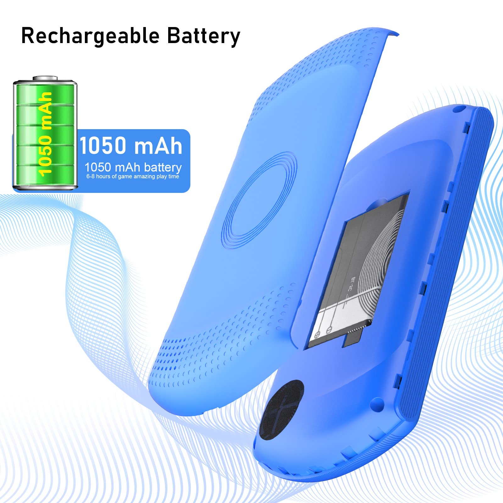 Retro Handheld Game Console, Melusen Video Game Console with 500 Classical FC Games 3.5-Inch Color Screen 800mAh Rechargeable Battery Gameboy Support for Connecting TV and Two Players (500 Games-Blue)