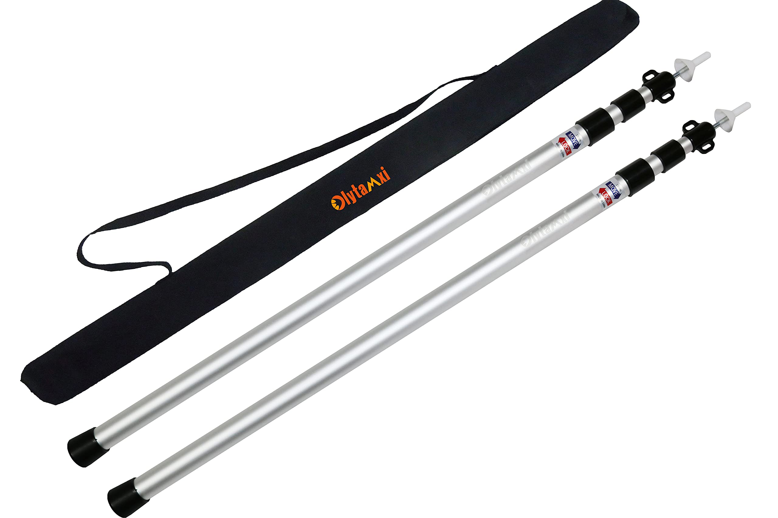 Olytamxi Tarp Poles Adjustable Set of 2,Aluminum Telescoping Camping Tent Poles for Tarp Canopy Shelter Awning, 3-Sections