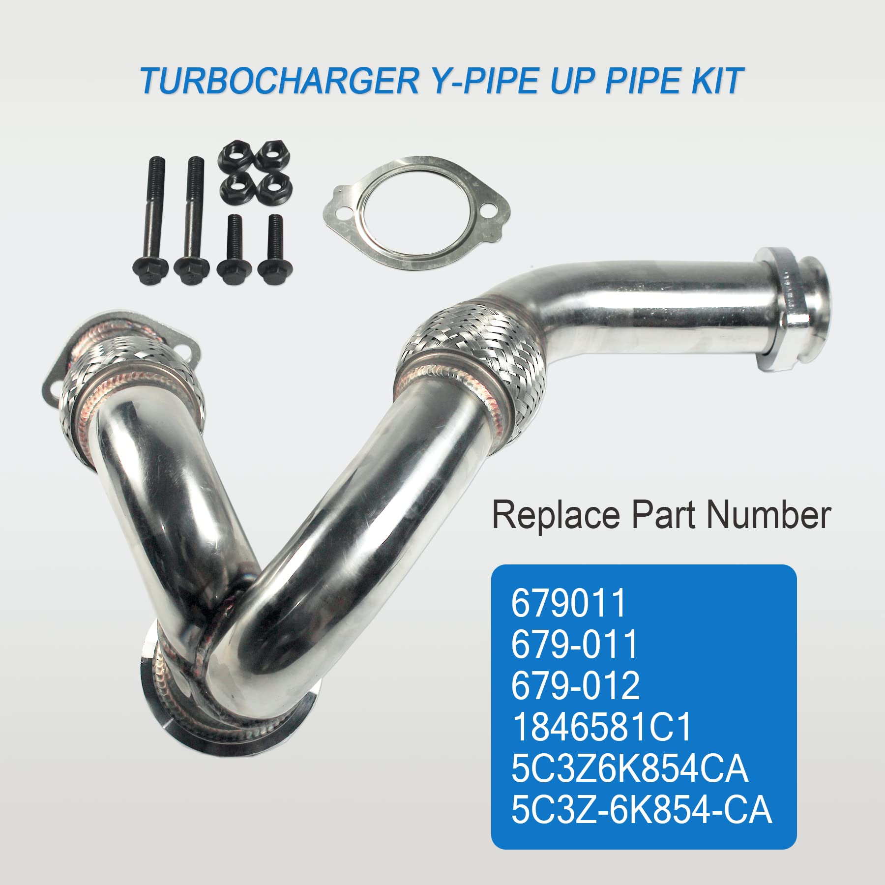 JDMSPEED New Turbocharger Y-Pipe Up Pipe Kit With Gasket Replacement For Ford 6.0L Diesel 2003-2007 Replaces# 5C3Z6K854CA 679-011 679-012 1846581C1