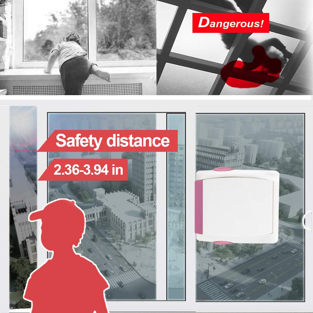 Kelamayi Sliding Door Lock for Child Safety 4 Pack Childproof Safety Lock Upgraded for Cabinet Closet Cupboard Bathroom Kitchen Doors Windows,3M Adhesive No Drilling