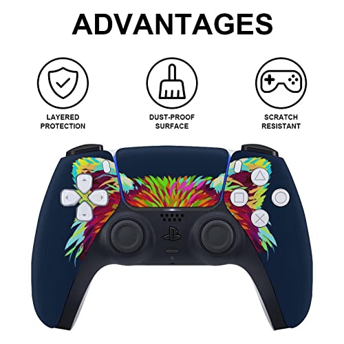 Red Panda Graphic Color Portrait Full Protective Skin Cover Design Wrap Decal Sticker Compatible with PS5 Digital Edition Console and Controller