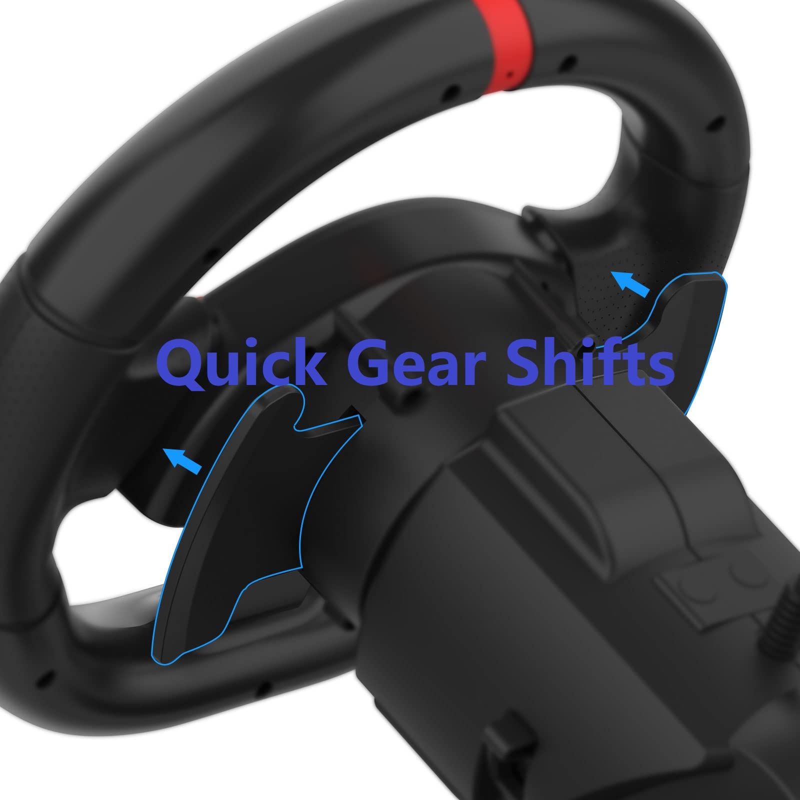 NBCP Racing Wheel,PS4 Steering Wheel Plug and Play Gaming Driving Volante PC 180° USB with Pedals Shifter Bundle for Windows PC / PS4 PlayStation 4 /PS3/Nintendo switch