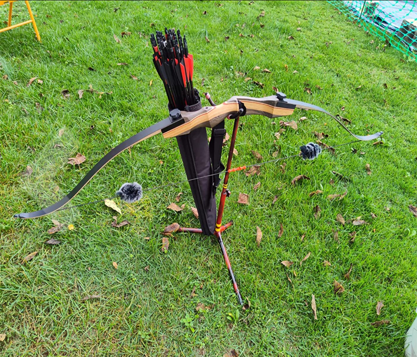 Monleap Recurve Bow and Arrows for Adults 62" Archery Set Right Hand Longbow 25-50lb Wood Riser Takedown Bow for Beginner to Intermediate Shooting Hunting(40LB)