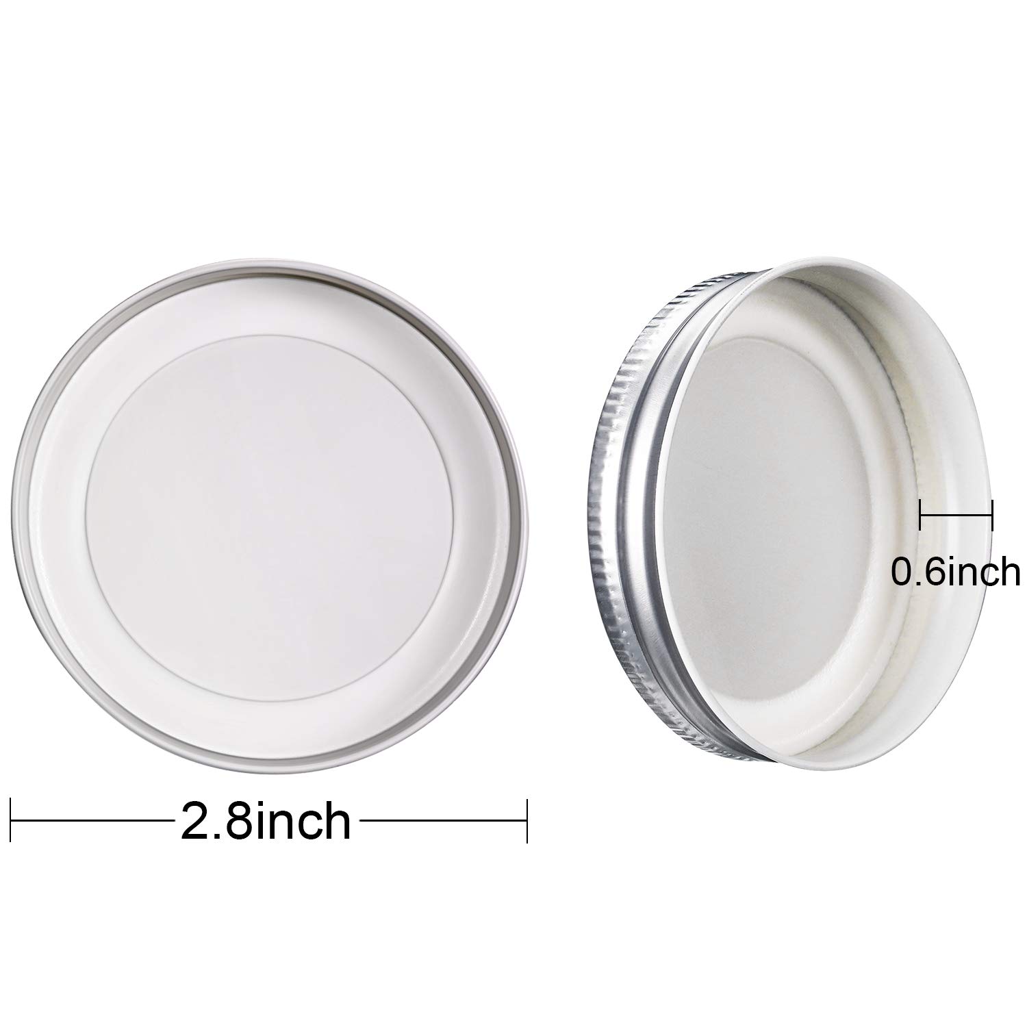 Pangda 24 Pack Mason Jar Lids Regular Mouth Silicone Seals Leak Proof Secure Mason Storage Solid Caps