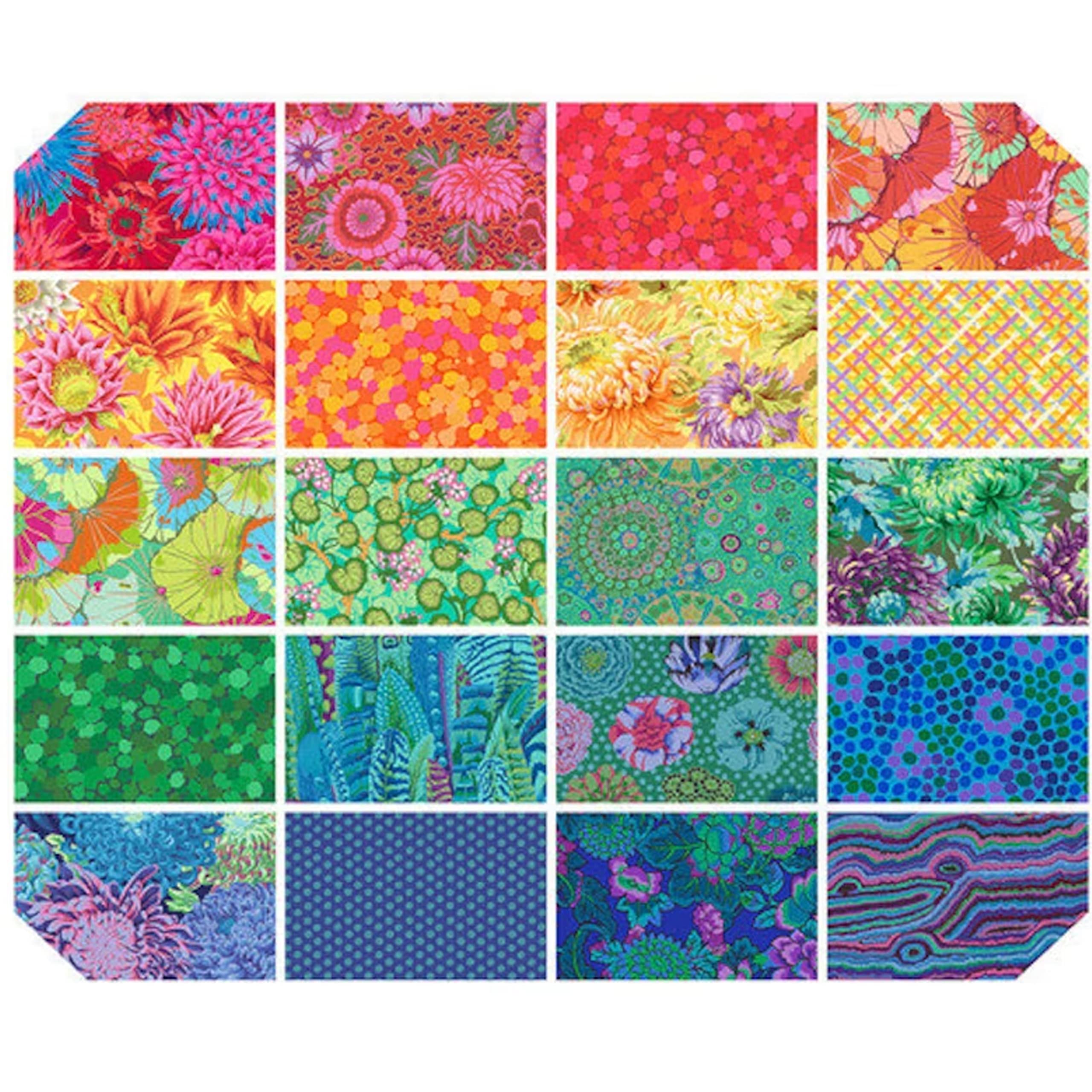 Kaffe Fassett Classics Plus Rainbow 20 Fat Quarter Bundle for Free Spirit Fabrics