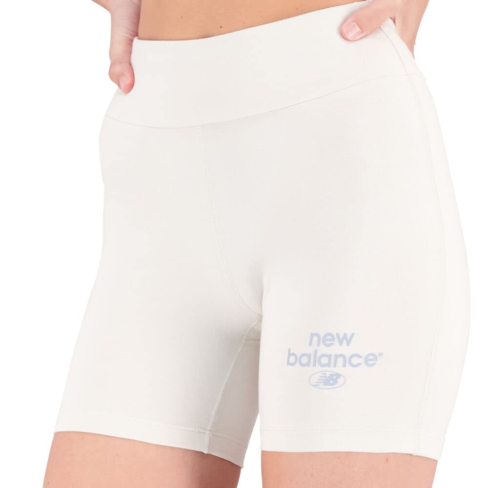New Balance Women's Essentials Reimagined Archive Cotton Fitted Short, Black, Large