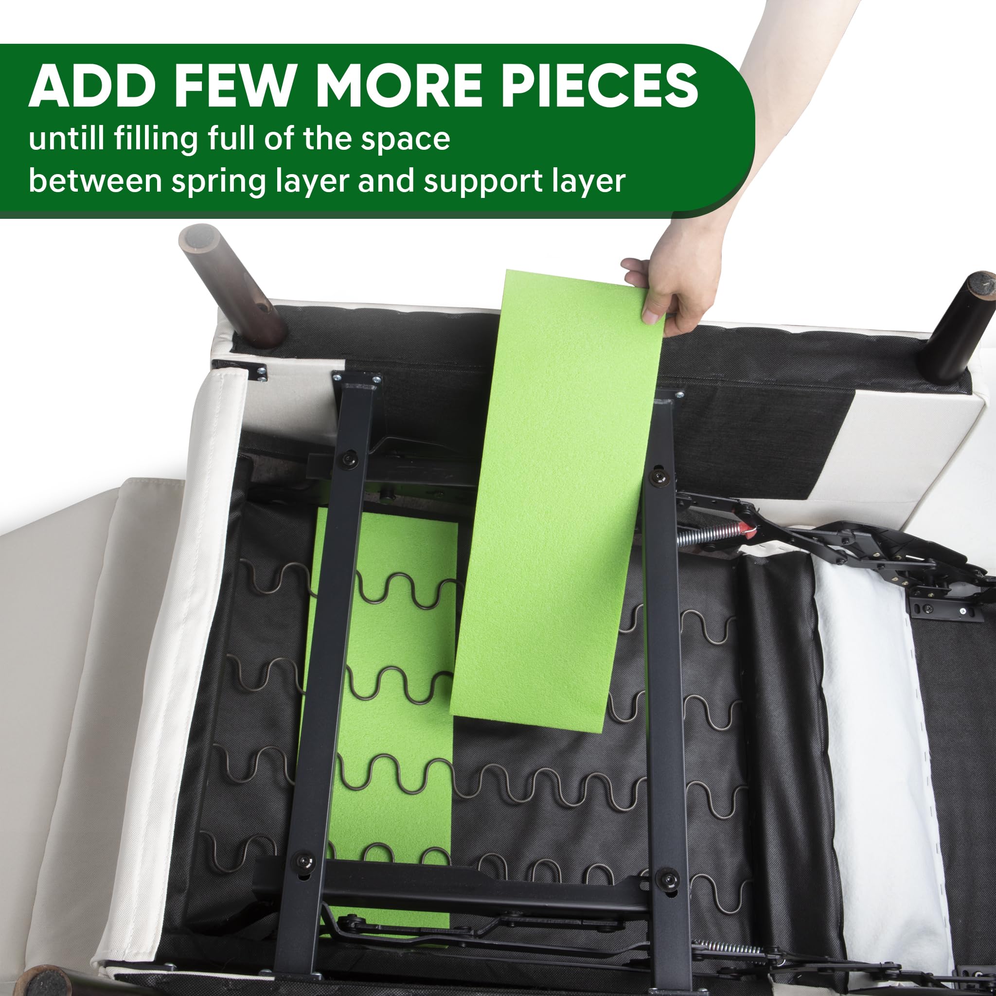 Litbird Sagging Recliner Cushion Support 6 Pieces, Recliner Springs Replacement Parts, Recliner Supports for Sagging Cushions, 17x6 Inches