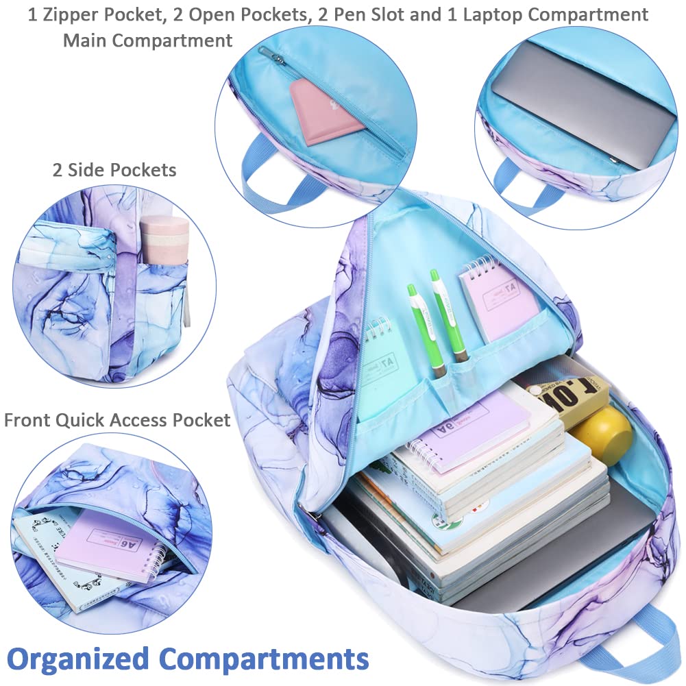 Meisohua Girls Backpack for School Kids Backpack for Girls 3 in 1 Set Elementary School Bags with Lunch Bag Pencil Bag Water Resistant