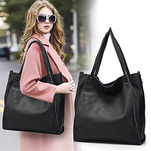 NC Leather Women's Bag Shoulder Bag Women's Large Bag First Layer Cowhide Large Capacity Hand Tote Bag