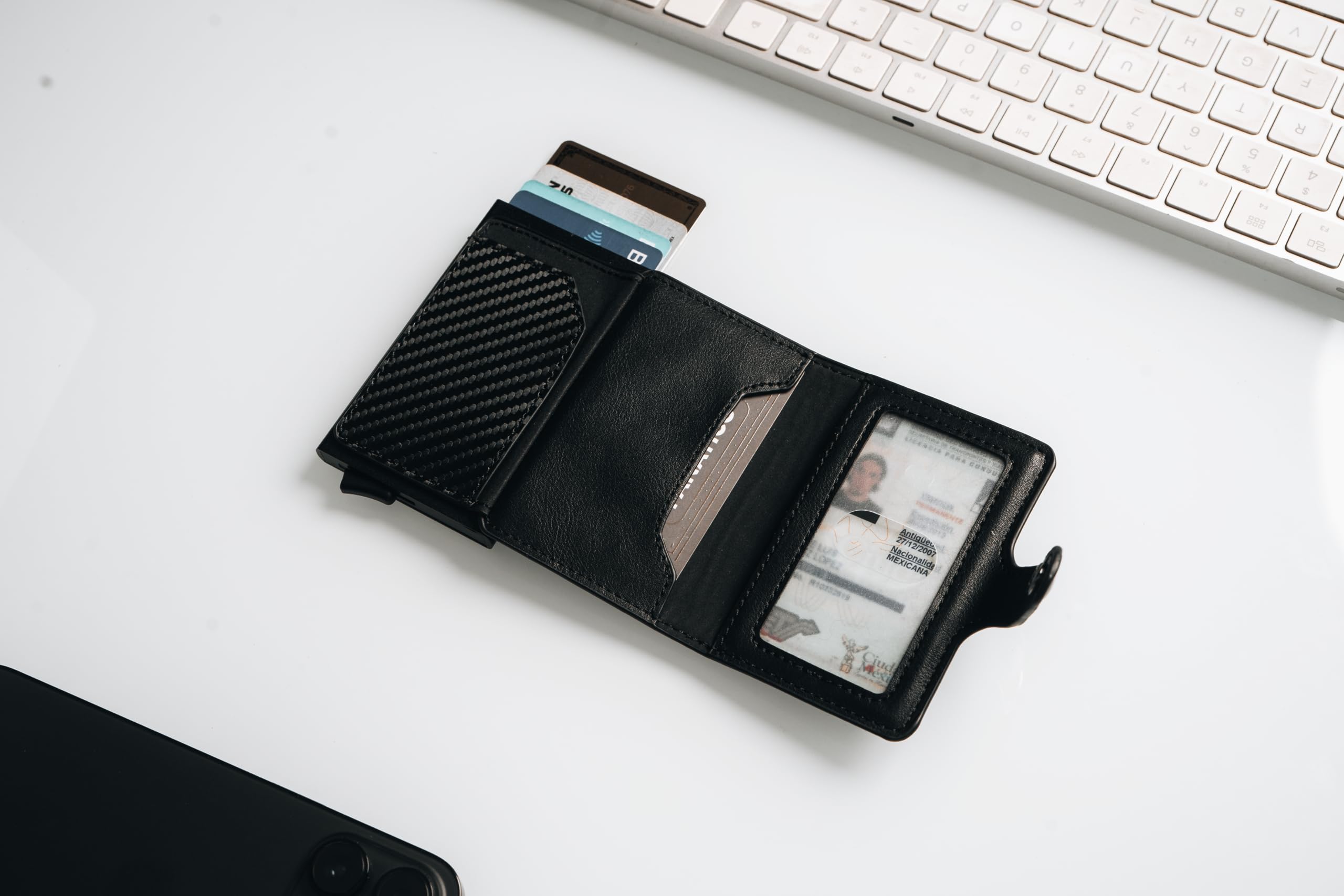 Omnisu Smart Wallet for Men, Minimal RFID Wallet with Apple AirTag Holder - The Perfect Combination of Style, Security, and Functionality with Gift Box