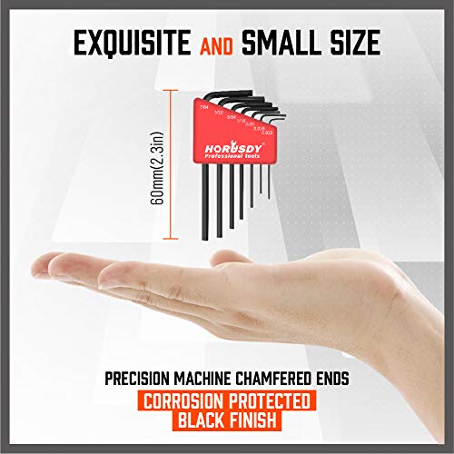 SEDY 7-Piece Mini Hex Key SAE Set, Imperial L Shape Allen Wrench, 0.028, 0.035, 0.05, 1/16", 5/64", 3/32", 7/64", Cr-V