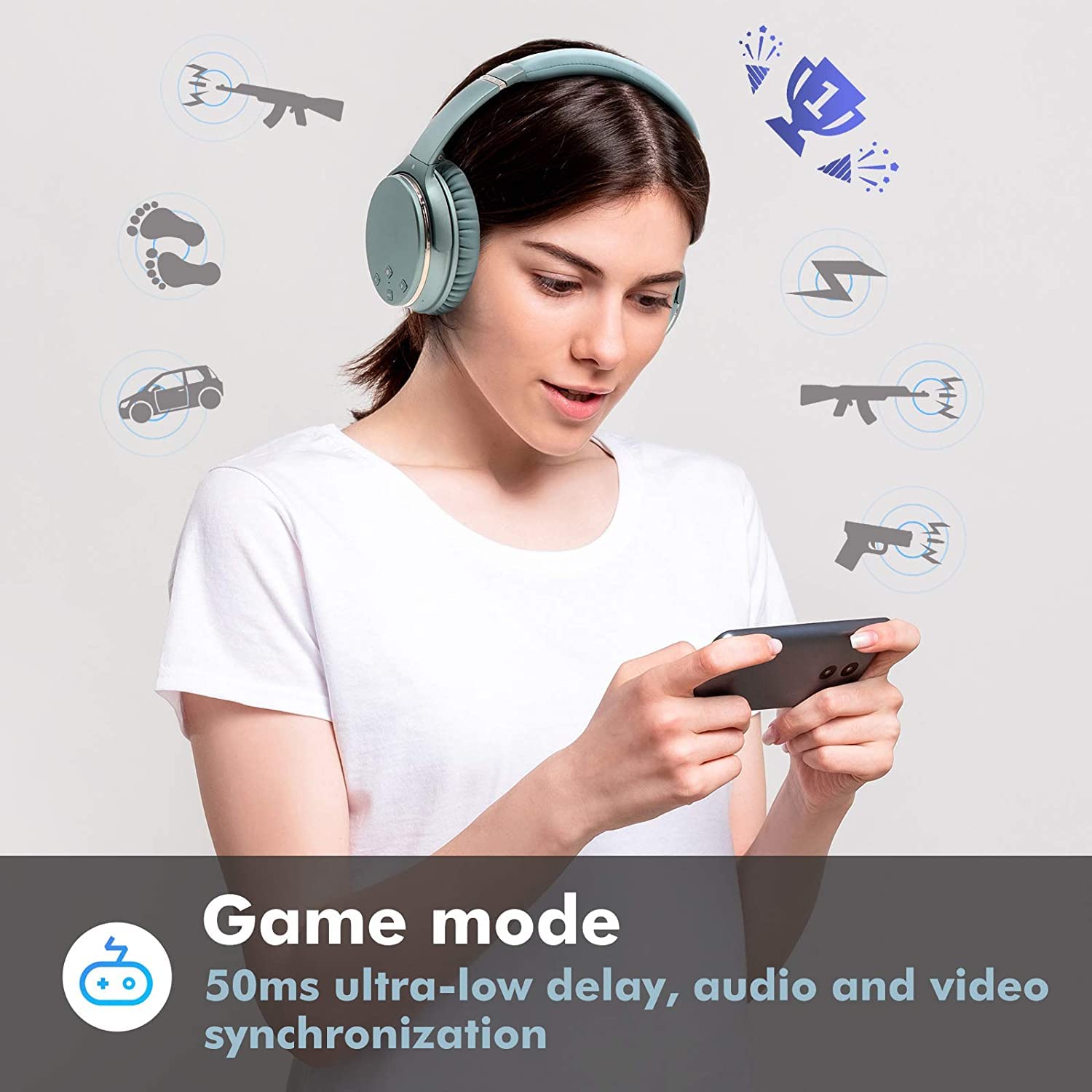 Srhythm NC25 Active Noise Cancelling Headphones,ANC Stereo Headset Bundle with NC75 Pro Bluetooth V5.3 Wireless,40 Hours Playtime Over Ear Headsets