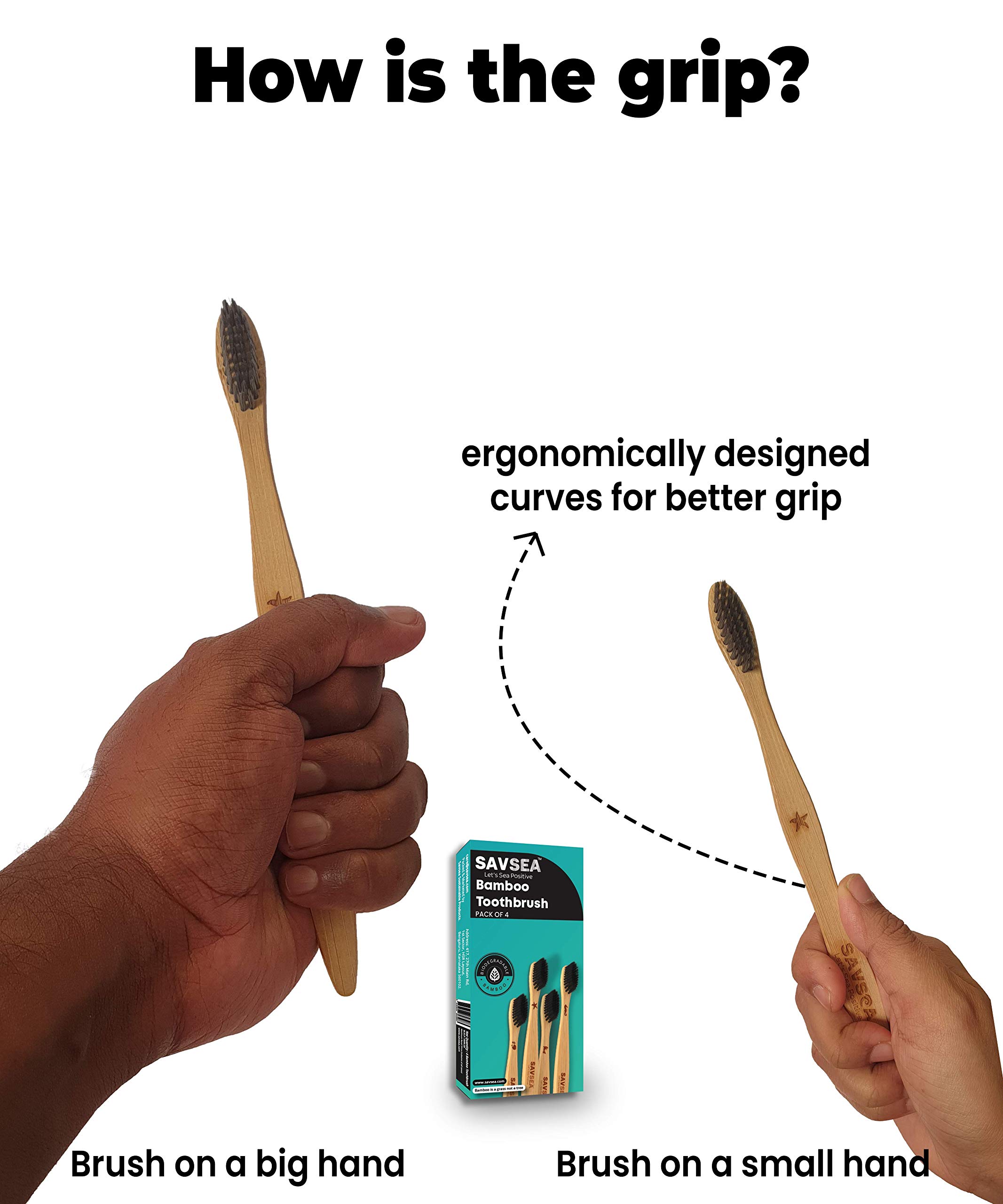 SAVSEA Bamboo Charcoal Soft bristles Toothbrush (8 Count) & Neem Wooden Comb for Men & Women Pack of 3 Combo