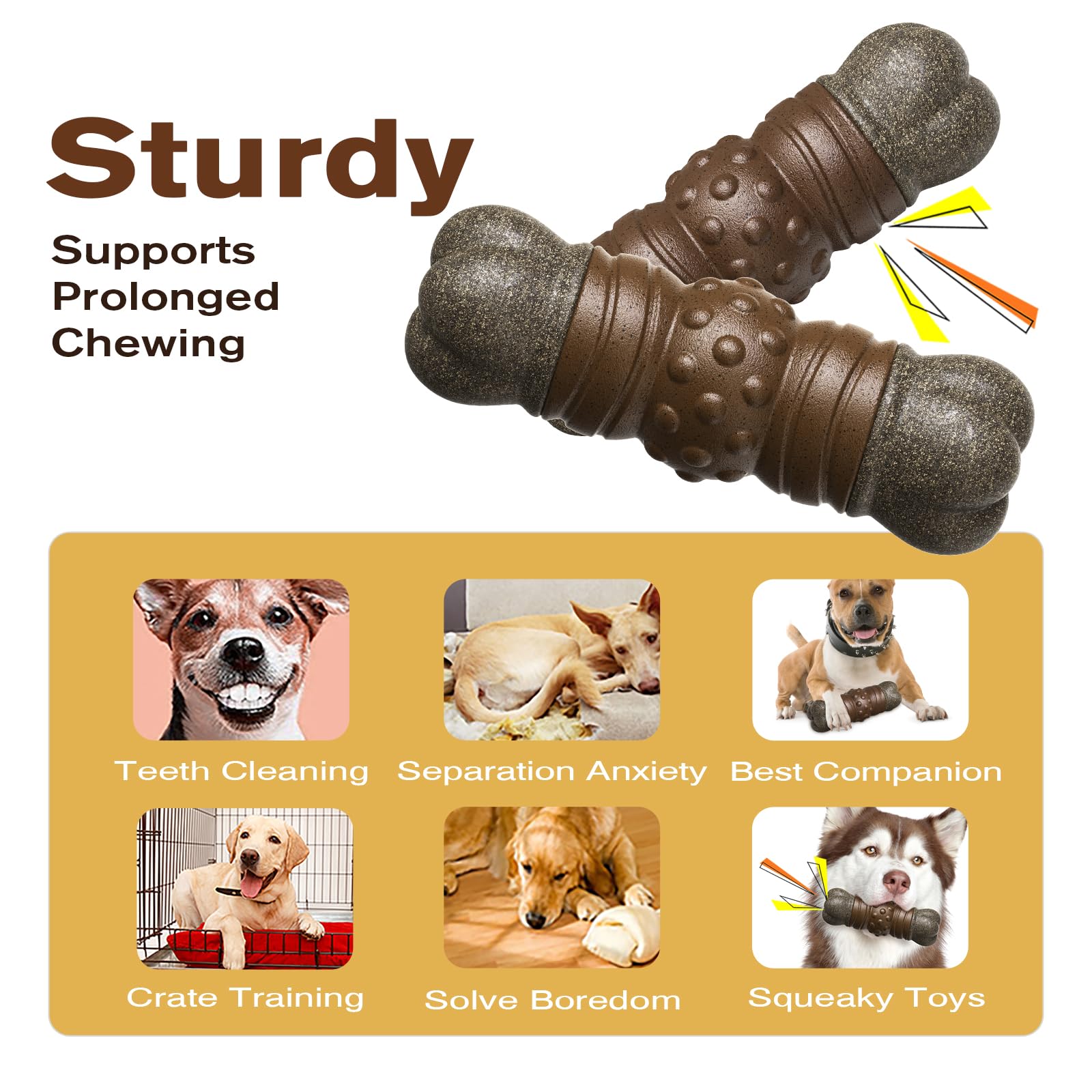 YIJISKY Ideal Chew Toy Great for Teeth Cleaning and Playtime,Dog Chew Toy for Aggressive Chewers Tough and Long-Lasting Toy for Large/Medium Dogs (Coffee)