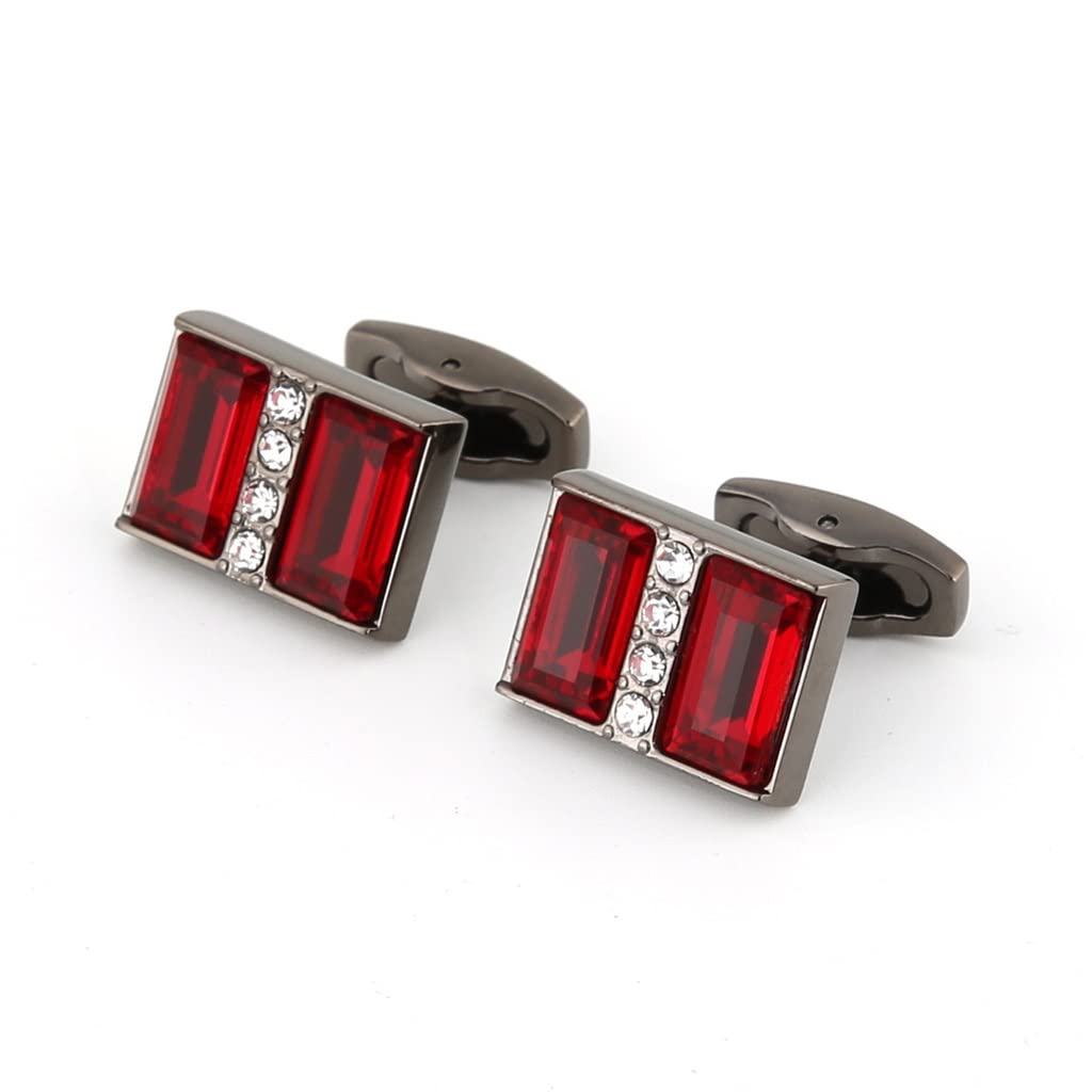 MJWDP Rectangular Cufflinks with Drill French Shirt Cuff Buttons Button Cuff Studs (Color : A, Size : One Size)