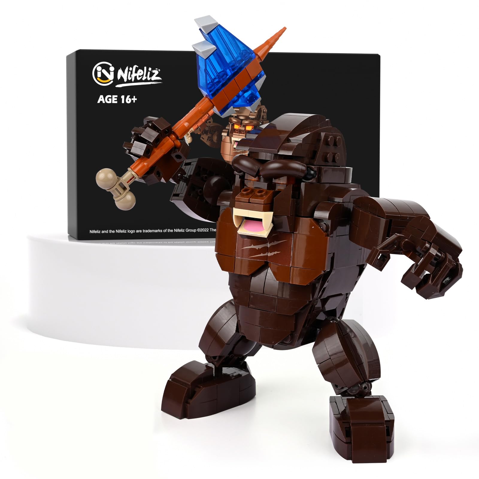 Nifeliz Gorilla, Legendary Gorilla Display Set, Iconic Monster Model Toy for Adult Gift Giving (566 Pieces)
