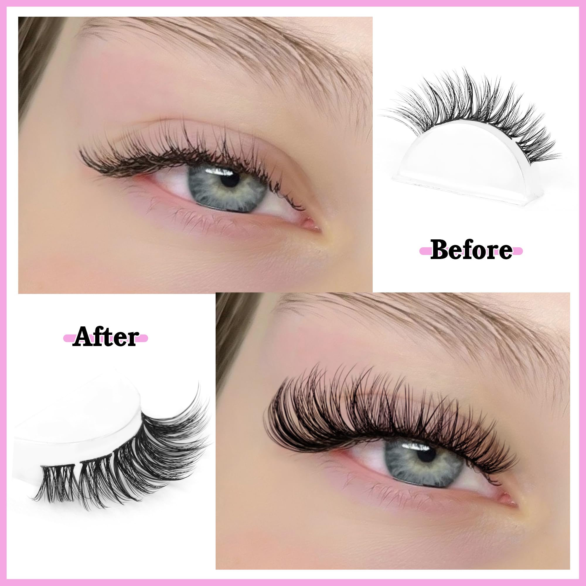 Lash Extension Kit 120 Pcs Lash Clusters DIY Eyelash Extension with Waterproof Lash Bond and Seal and Lash Applicator for Individual Cluster Lashes Extensions Kit by ALPHONSE (8-16MM)