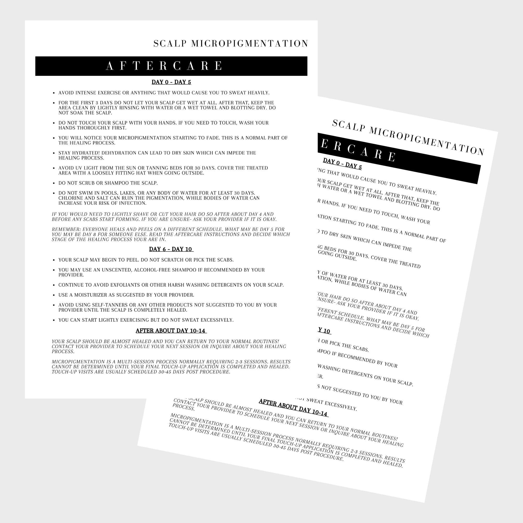 Scalp Micropigmentation Client Intake Forms: Intake,Consent,Consultation and Aftercare Forms | 75pk 25 of Each | for PMU Scalp Tattoo Professional Pigmentation 8.5 x 11” in Forms, Black and White