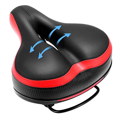 Lhelca Bike Seat, Comfortable Bicycle Seat Memory Form Waterproof Bicycle Saddle, Best Stock Bicycle Seat Replacement for Mountain Bikes, Road Bikes with Reflective Tape