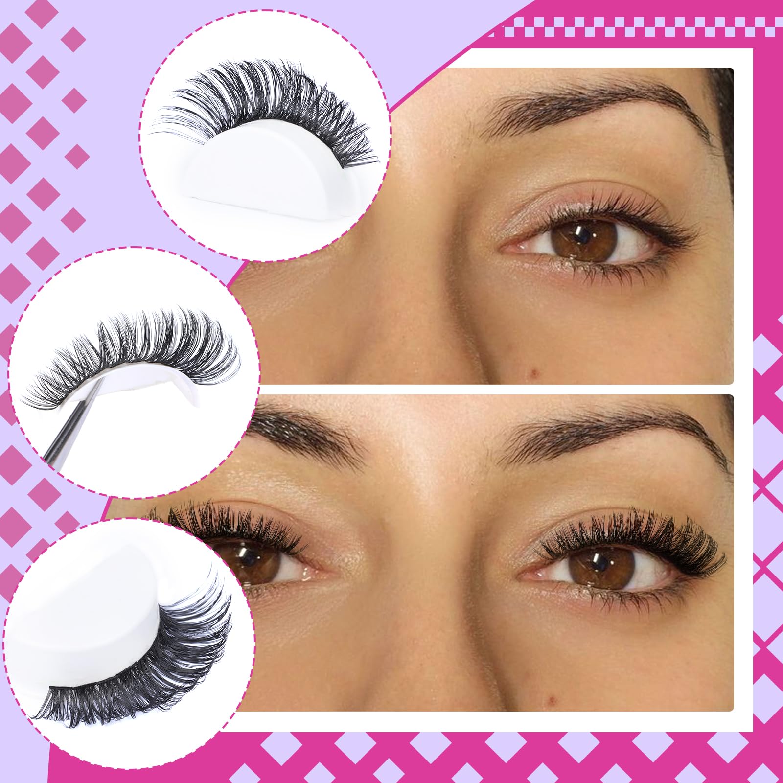Lash Extension Kit 300PCS Lash Clusters Kit 50D Individual Lashes 9-16MM Cluster Eyelash Extensions Kit D Curl Eyelash Extension Kit with Bond and Seal and Lash Remover by wtvane (Kit-50D-9-16MIX)