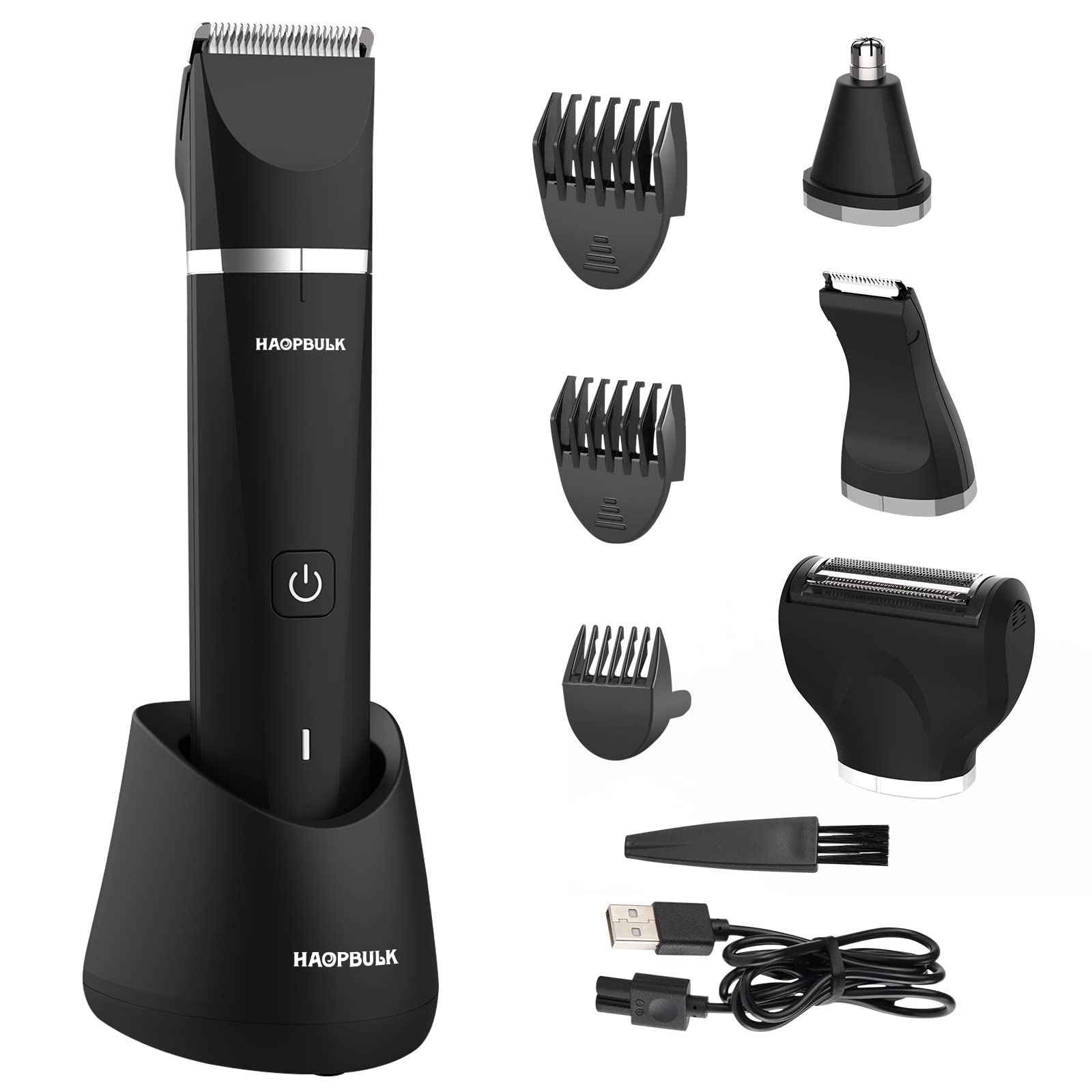 Scdom Men's Wet/Dry Body Hair Trimmer, Replaceable Ceramic Blade Heads, USB Charging, for Beard, Pubic Area, Nose