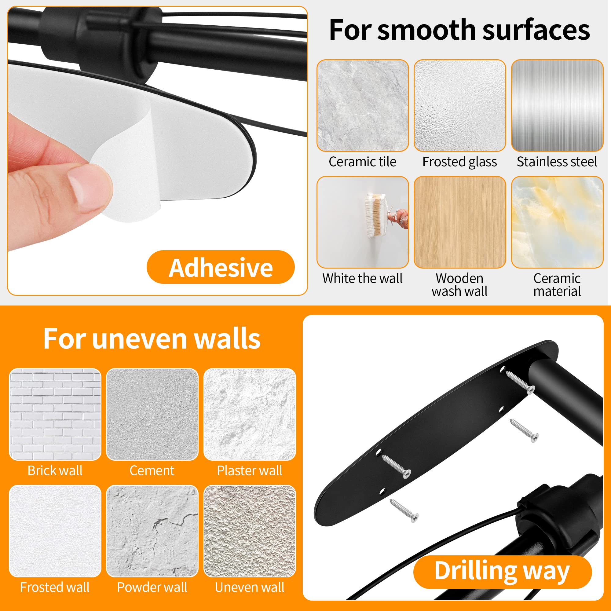Paper Towel Holder, Under Cabinet Paper Towel Holder, Paper Towel Stand with Damping Effect, Paper Towel Holder can be Self- Adhesive or Drilled for Kitchen, Bathroom.