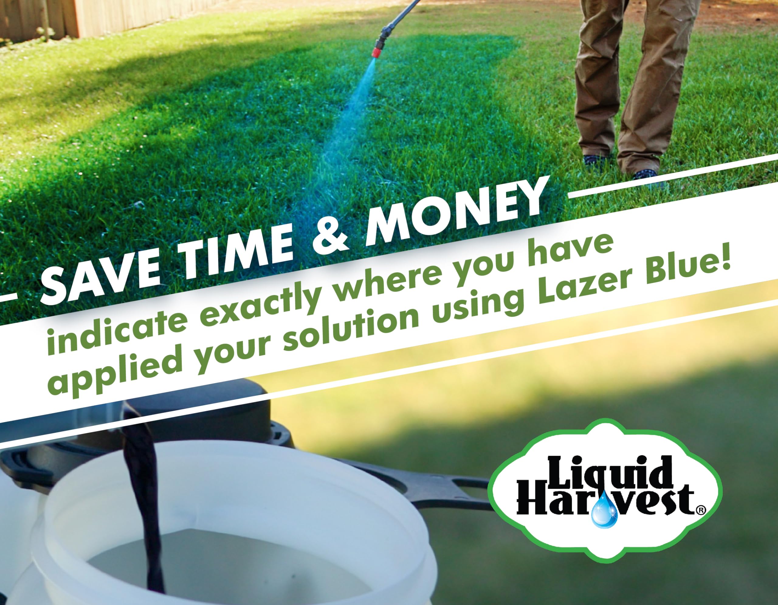 Liquid Harvest Lazer Green Concentrated Spray Pattern Indicator - 8 Ounces - Perfect Weed Spray Dye, Herbicide Dye, Fertilizer Marking Dye, Turf Marker and Herbicide Marker