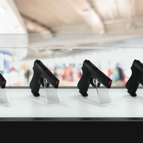 Marketing Holders Acrylic Small Gun Stand Model Toy Display 1.25" Inch Wide x 4.25" Inch Deep Clear Plexiglass Platform for Retail Tabletops DIY Artists and Crafters