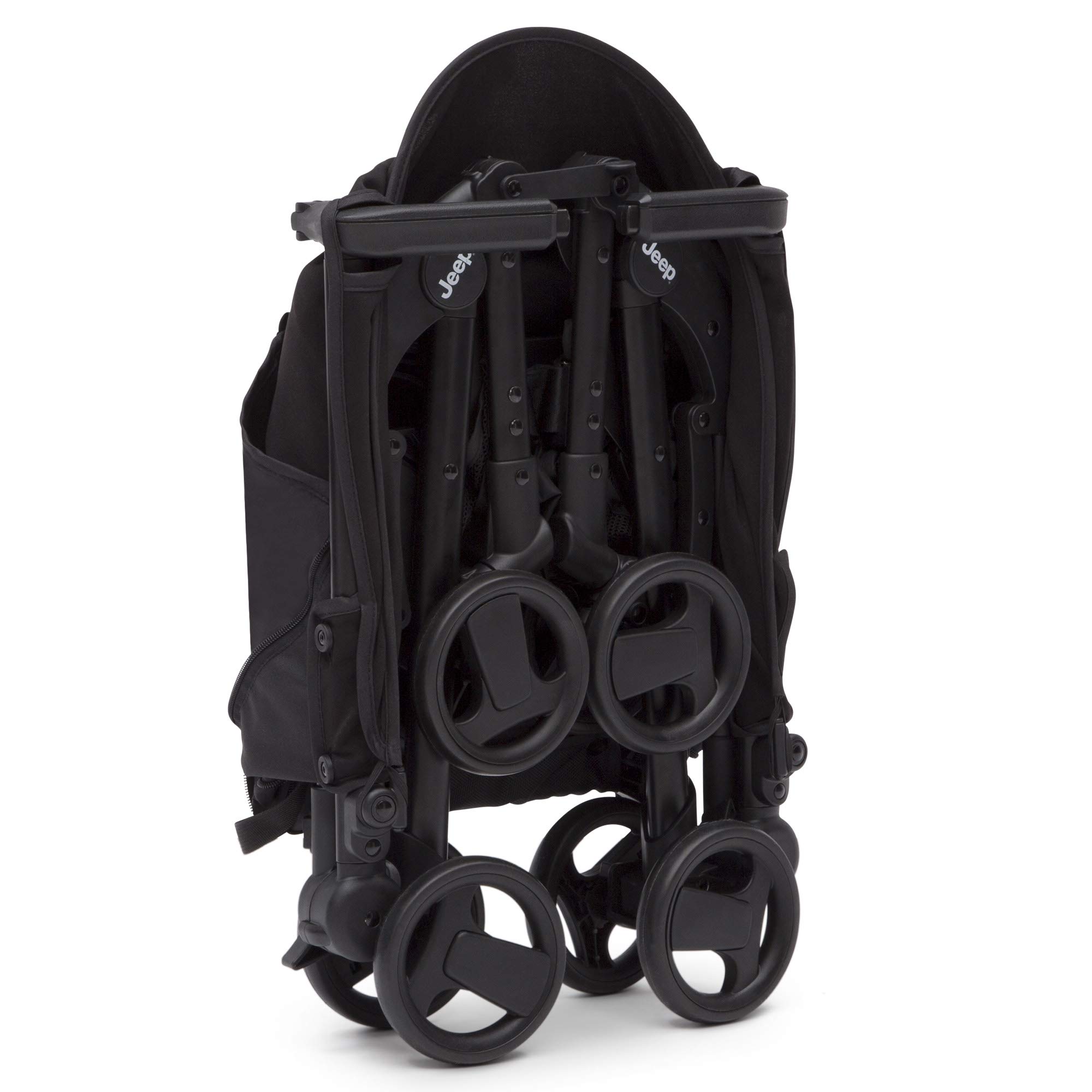 Jeep Clutch Plus Travel Stroller with Reclining Seat by Delta Children, Black/Orange