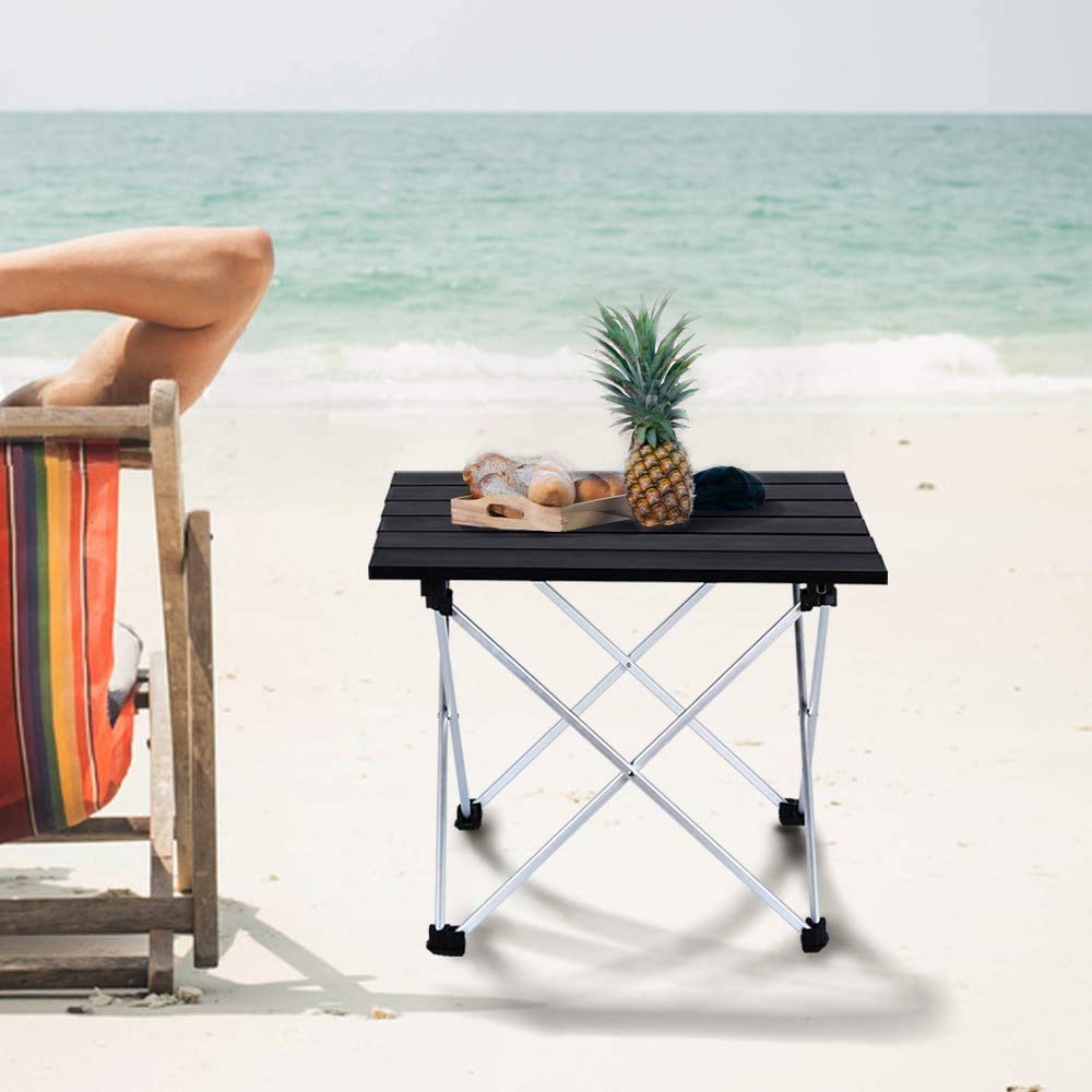 LIANTRAL Small Camping Table, Portable Outdoor Lightweight Folding Compact Picnic Camp Beach Table for Outdoor Camping, BBQ, Hiking, Fishing