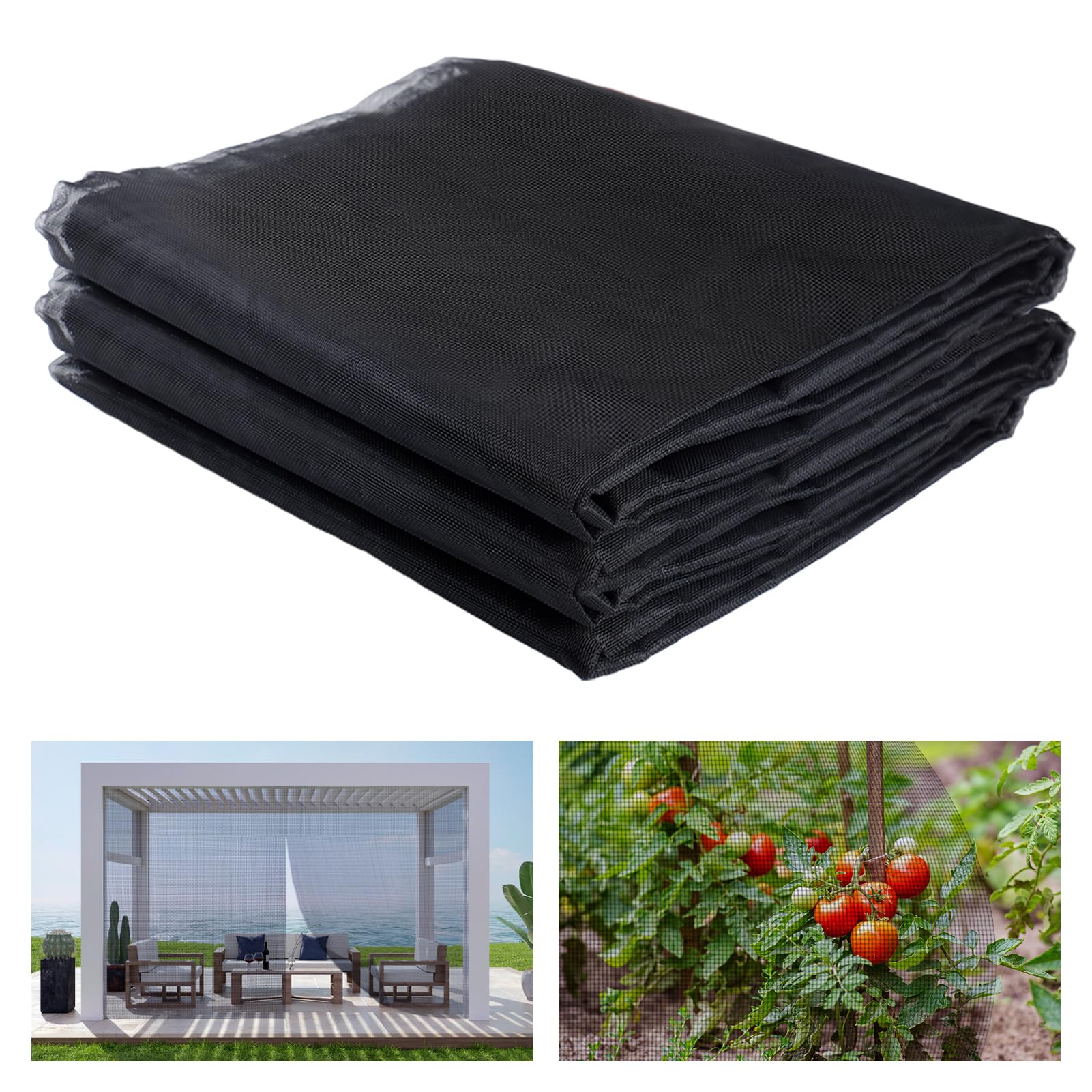 Stronger Garden Mesh Netting - 20 x 10 ft PPT Nano Mosquito Netting Screen, Bird Net Barrier for Outdoor Plants Vegetables Patios Balconies Terraces, Shading Rate 33% (Black)