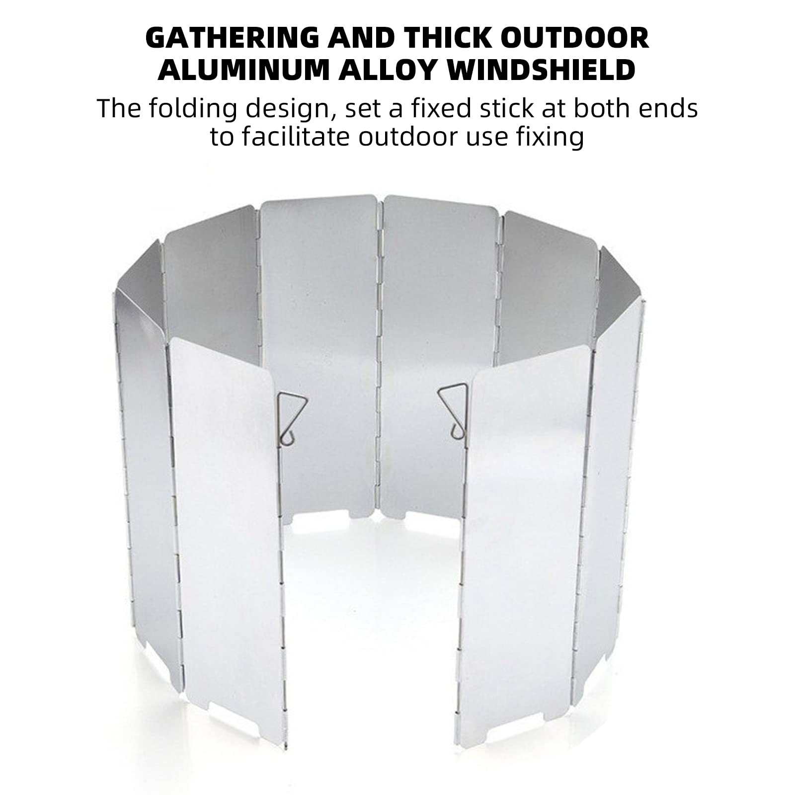 Outdoor Folding Camping Stove Windshield Aluminum Panel, 10 Panels/16 Panel Aluminum Stove Windshield, Portable Compact Camping Stove Outdoor Cooker Butane Burner Windshield Panel (16 plates)
