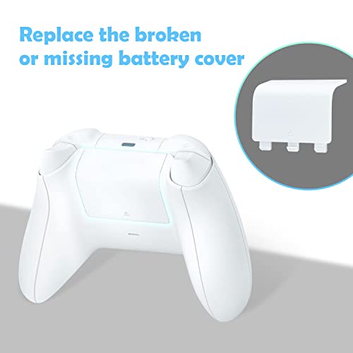 Mcbazel Battery Cover for Xbox Series X/S, Universal Replacement Battery Back Shell Door Lid Repair Part for Xbox Series S/X Controller (6 Packs) - White (NOT for Xbox One/Elite 1&2 Controllers)