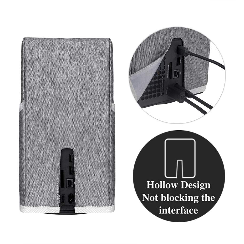 Lunji Nylon Dust Cover for Xbox Series X Console, Soft Host DustProof Cover Skin Soft Protector Sleeve for -Xbox Series X Console (Gray Black)