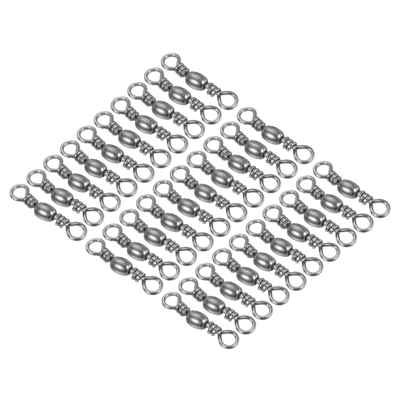 PATIKIL Fishing Barrel Swivel, 50Pcs 41lb Carbon Steel Solid Ring Terminal Tackle, Black
